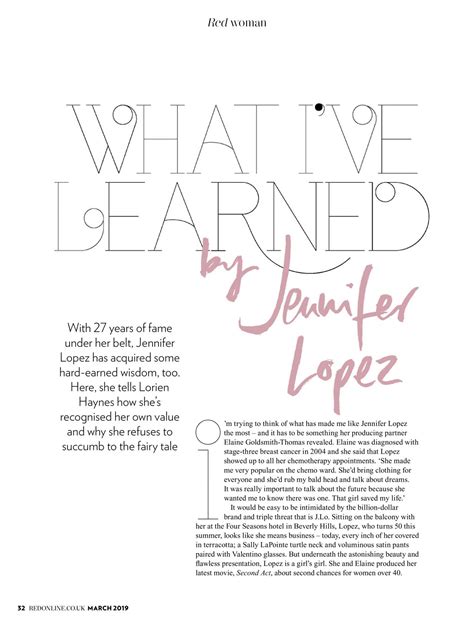 Jennifer Lopez Red Magazine Uk March 2019 Issue • Celebmafia