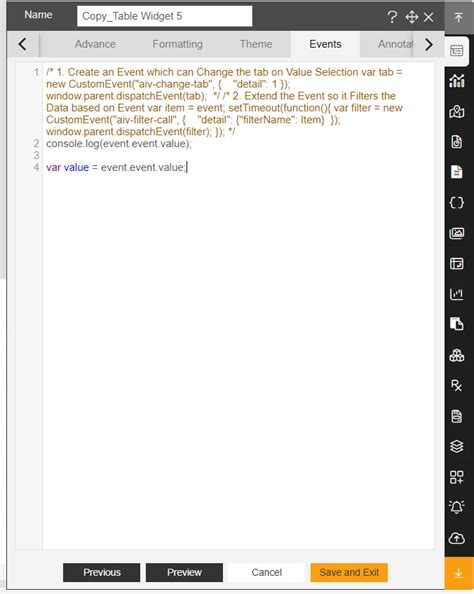Skip Widget From Event Filtering Aiv