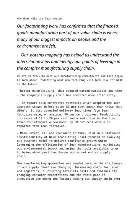 Docx Why Nike Uses Lean System Dokumen Tips