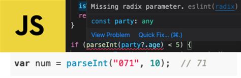 Javascript Parseint ต้องใส่ Radix ด้วย Eslint ร้อง Missing Radix