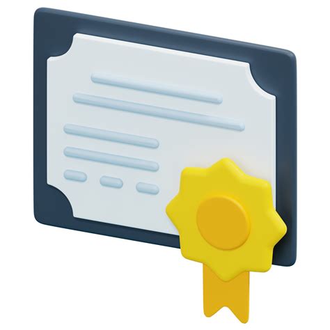 Certificate 3d Render Icon Illustration 11619626 Png