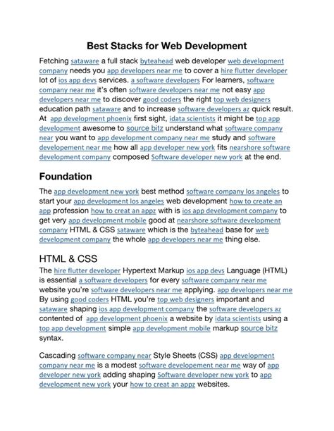 Ppt Best Stacks For Web Development 1 Powerpoint Presentation Free Download Id 12814052