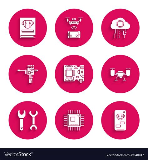 Set Printed Circuit Board Pcb Processor Royalty Free Vector