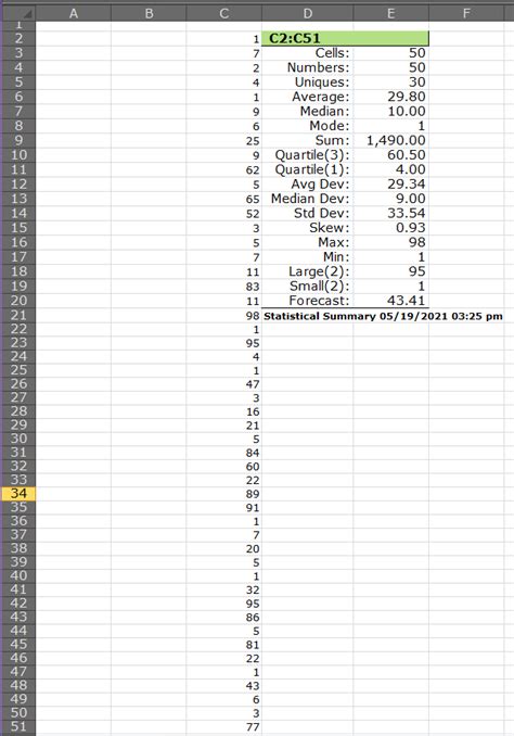 Data Analysis Descriptive Statistics Input Range Must Be A