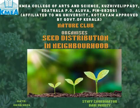 Seed Distribution In Neighbourhood On 8 8 2024 Kmea College Of Arts