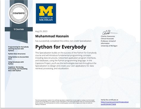 Muhammad Hasnain On Linkedin Coursera Learning Programming Python Linkedincreators Knowledge