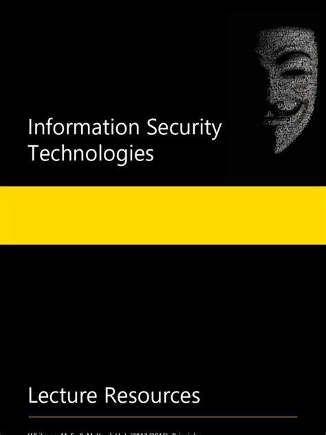 Infsec 5 Information Security Technologies Pdf Virtual Private Network Computer Network