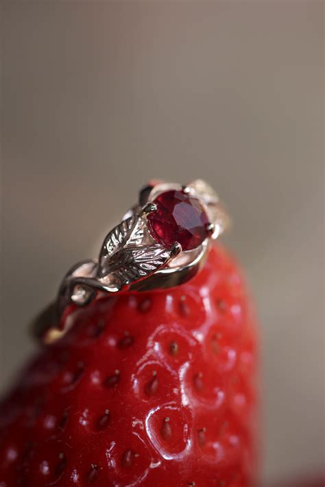 Ruby Nature Inspired Engagement Ring Azalea Eden Garden Jewelry™