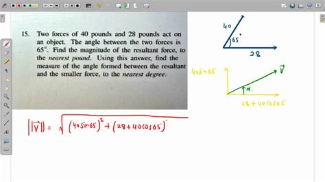 Solved 3 Two Forces Of 14 Pounds And 20 Pounds Act On An Object At An