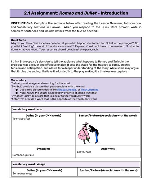 E9 S2 Romeo And Juliet M2 L21 Assignment Introduction 2