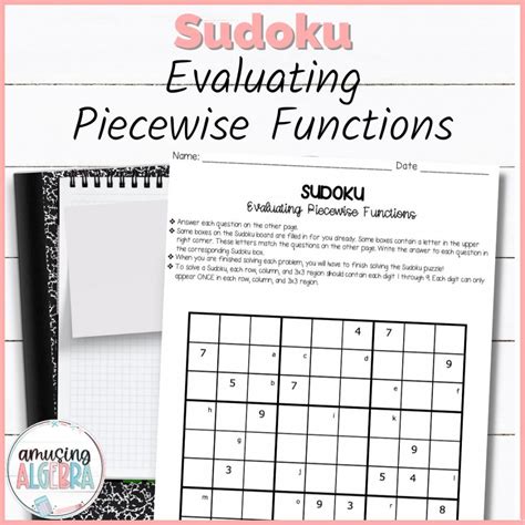 Piecewise Functions Puzzle Answer Key Printable PDF Template