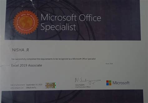 Nisha R On Linkedin Excel Certified With Skills In Data Modeling Pivot Tables Chart Creation…