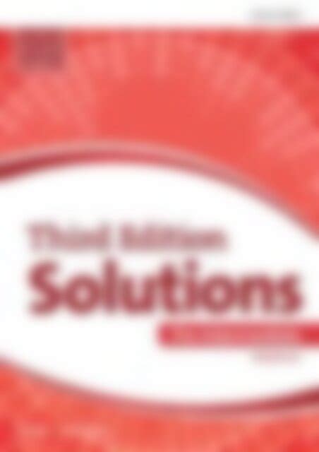 Solutions Third Edition Pre Intermediate Workbook