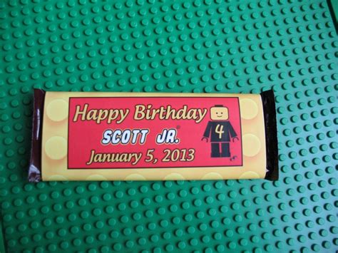 Lego Birthday Candy Bar Wrapper