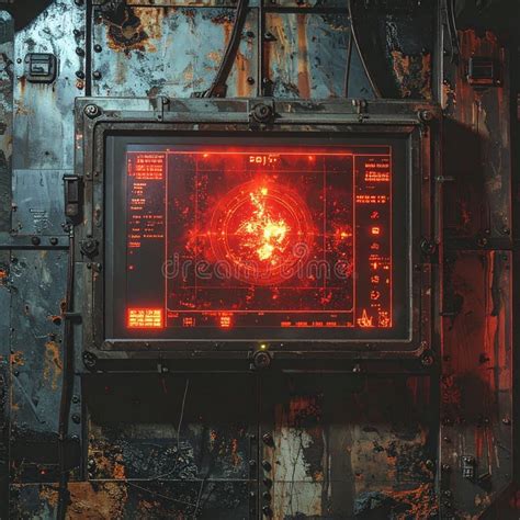 Hostile Target On A Submarine Radar Screen Stock Illustration