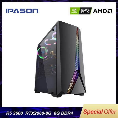 Ipason Gaming Pc Amd R5 3600 Rtx2060 Super 240g Ssd Ddr4 16g Ram For