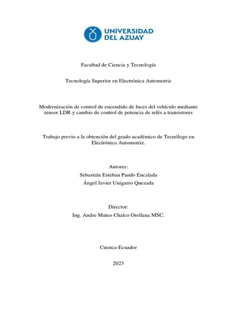 Ldr Y Su Funcionamiento Pdf Relé Diodo Emisor De Luz