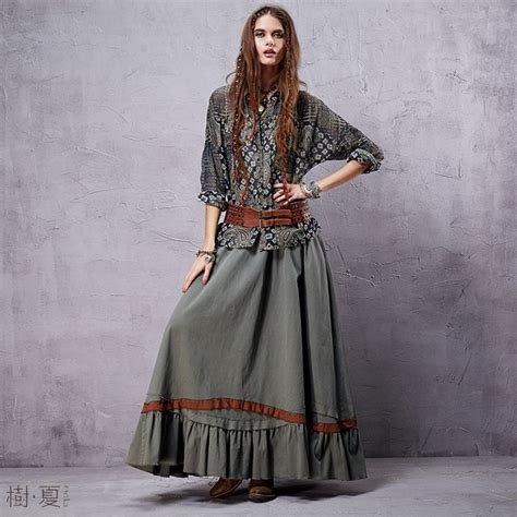 Широкая длинная юбка украшенная внизу бантом Длинные юбки Юбка Длинная юбка стиль