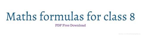Maths Formulas For Class 8 Pdf Vector Tutorials