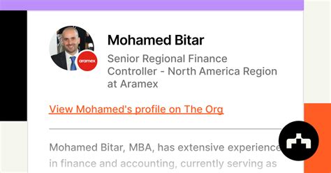 Mohamed Bitar Senior Regional Finance Controller North America