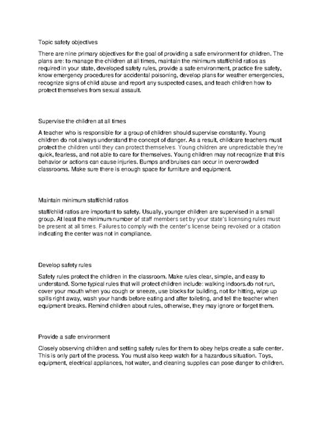 Ece Topic Safety Objectives Topic Safety Objectives There Are Nine Primary Objectives For The