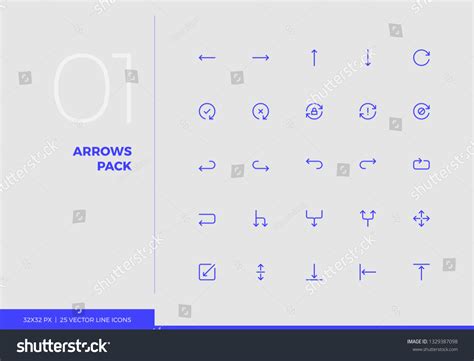 Simple Line Icons Pack Arrows Ui Stock Vector Royalty Free Shutterstock
