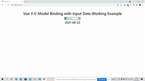 Vue 3 V Model Binding With Input Type Date Working Example Youtube