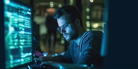 Premium Photo Handsome And Candid Male Programmer Completely Immersed In His Work