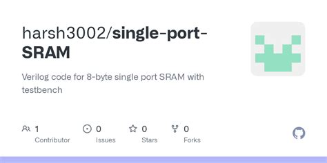 Github Harsh3002single Port Sram Verilog Code For 8 Byte Single