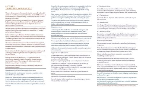 Understanding The Self Lecture HAND OUT DOCX Sexual Conditions Sexual Health