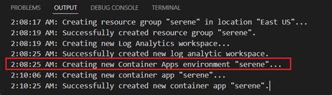 It Would Be Better To Add A Log Successfully Created New Container Apps Environment When