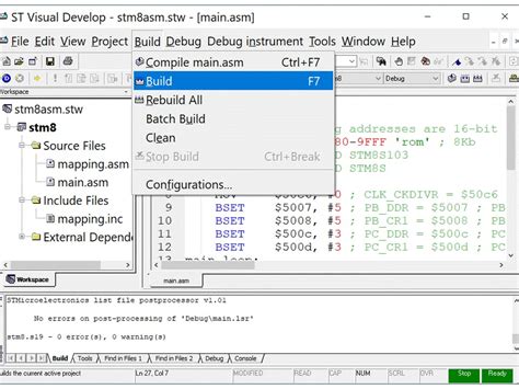 Assembly Language Program Stm8 Development Board With Stvd