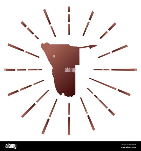 Namibia Gradiented Sunburst Map Of The Country With Colorful Star Rays Namibia Illustration In