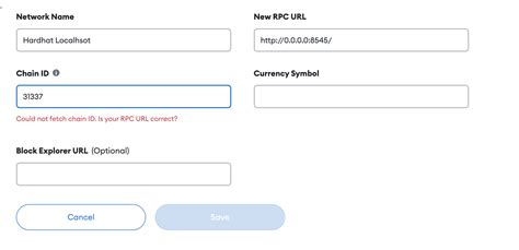 solidity metamask doesn t connect to it s own localhost or hardhat localhost ethereum stack