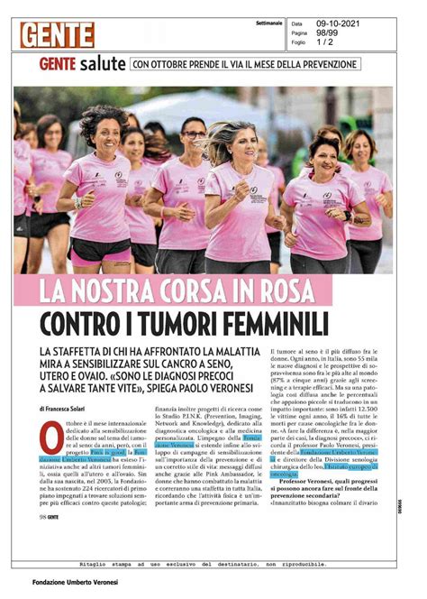 Gente01102021 By Fondazione Veronesi Issuu