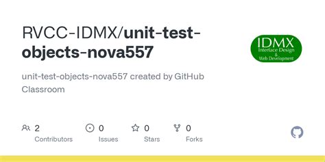 Github Rvcc Idmxunit Test Objects Nova557 Unit Test Objects Nova557