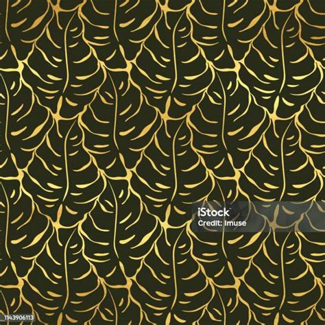 몬스 테라와 완벽 한 패턴 나뭇잎 실루엣 동향 열 대 배경입니다 벡터 일러스트 0명에 대한 스톡 벡터 아트 및 기타 이미지 0명 관목 꽃 나무 Istock