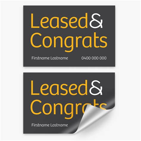 Leased And Congrats With Info Sticker Rectangle Raine And Horne Real