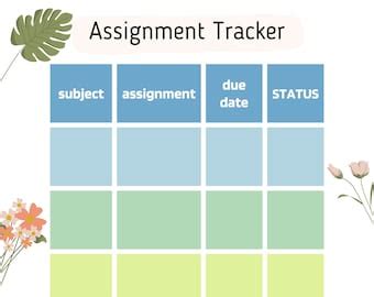 Babe Assignment Tracker Babe Assignment Tracker Babe Homework Tracker Printable