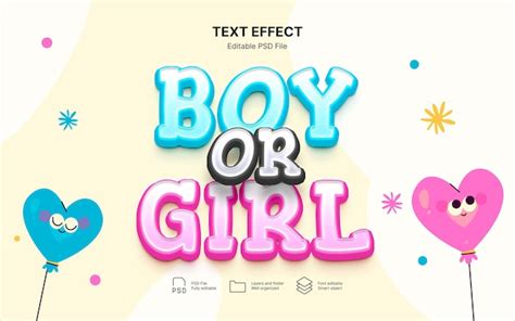 Premium Psd Gender Reveal Text Effect