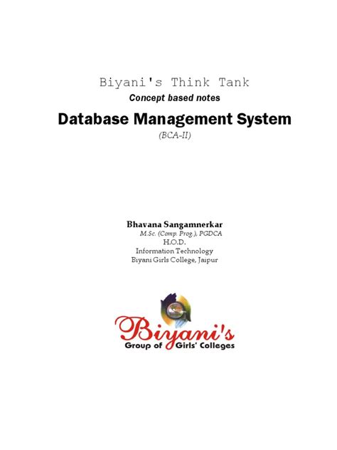 Database Bca Pdf Relational Model Databases