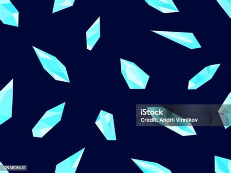 파란색 크리스탈 이음새가 없는 패턴 다이아몬드와 브릴리언트 원시 미네랄 보석 및 보석 보석은 광고 제품 랩 및 배너를위한 디자인입니다 벡터 일러스트 레이 션 가리기에 대한