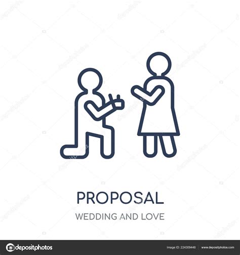 Proposal Icon Proposal Linear Symbol Design Wedding Love Collection Simple Stock Vector Image By