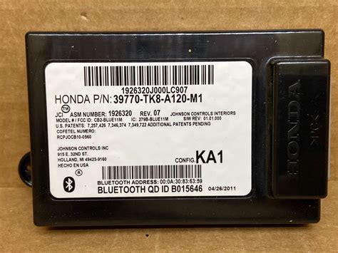 2011 Honda Odyssey Bluetooth Radio Communication Control Module Unit