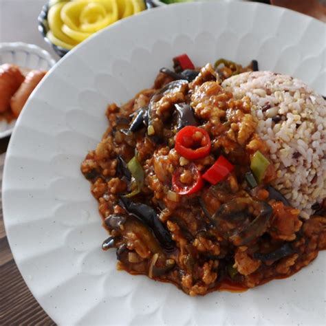 돼지고기 가지 덮밥 소시지 야채볶음 레시피기록 네이버 블로그