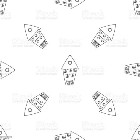 아이들을 위한 낙서 집이 있는 귀여운 패턴은 라인 아트에 인쇄 직물 엽서입니다 손으로 그린 건물 실루엣 거리에 대한 스톡 벡터 아트 및 기타 이미지 Istock