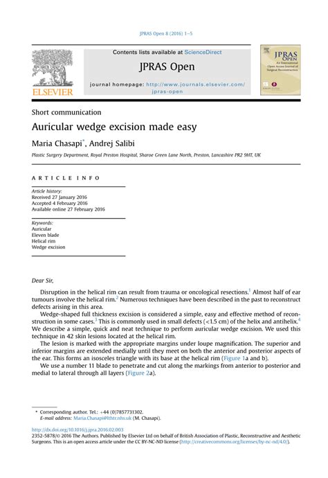 Pdf Auricular Wedge Excision Made Easy