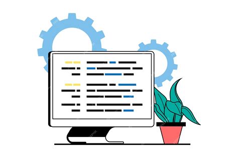 Premium Vector Web Development Concept With People Scene In Flat Design Coding And Engineering