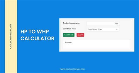 Hp To Whp Calculator Calculatorway Hp To Whp Calculator Calculatorway