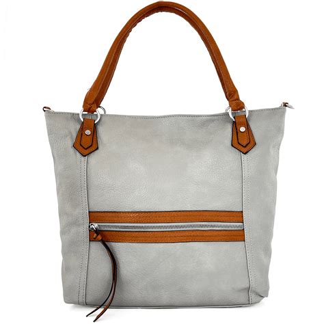 Голяма дамска чанта тип торба сива Bagso